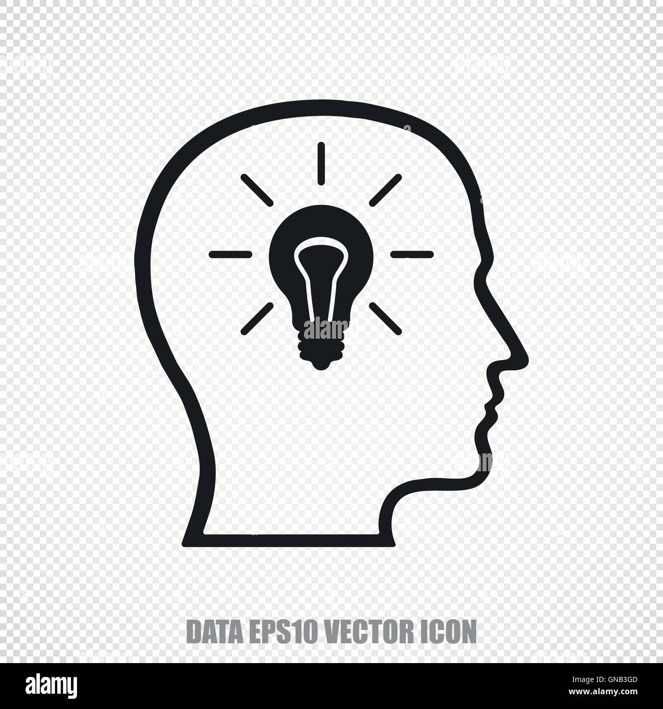 Data vector Head With Lightbulb icon. Modern flat design Stock Vector ...