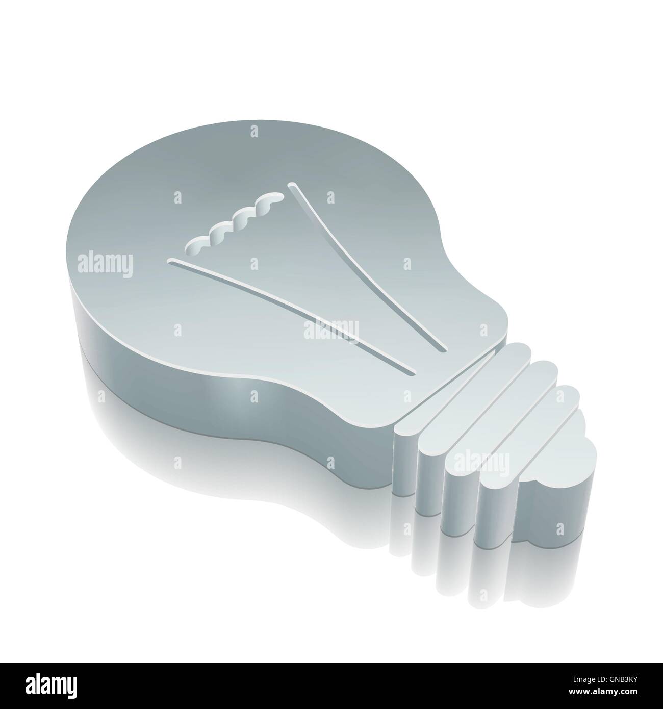 Business icon: 3d metallic Light Bulb with reflection, vector illustration Stock Vector Image ...