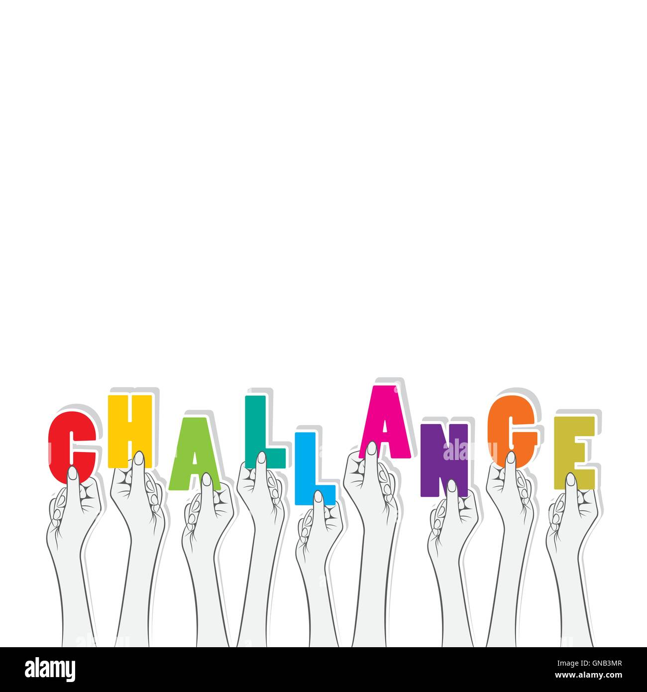 challenge word hold in hand design Stock Vector Image & Art - Alamy