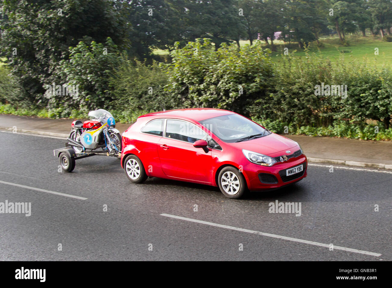 Under tow; A classic vintage motorbioke en-route to Ormskirk MotorFest ...
