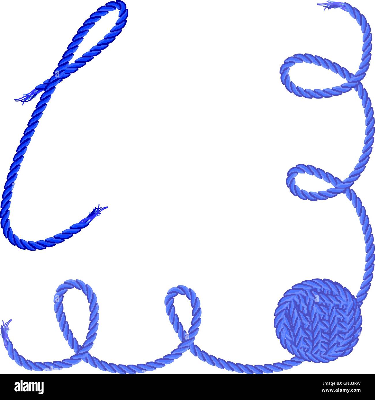 Letter L. Alphabet font vector - yarn, rope, cable Stock Vector Image ...