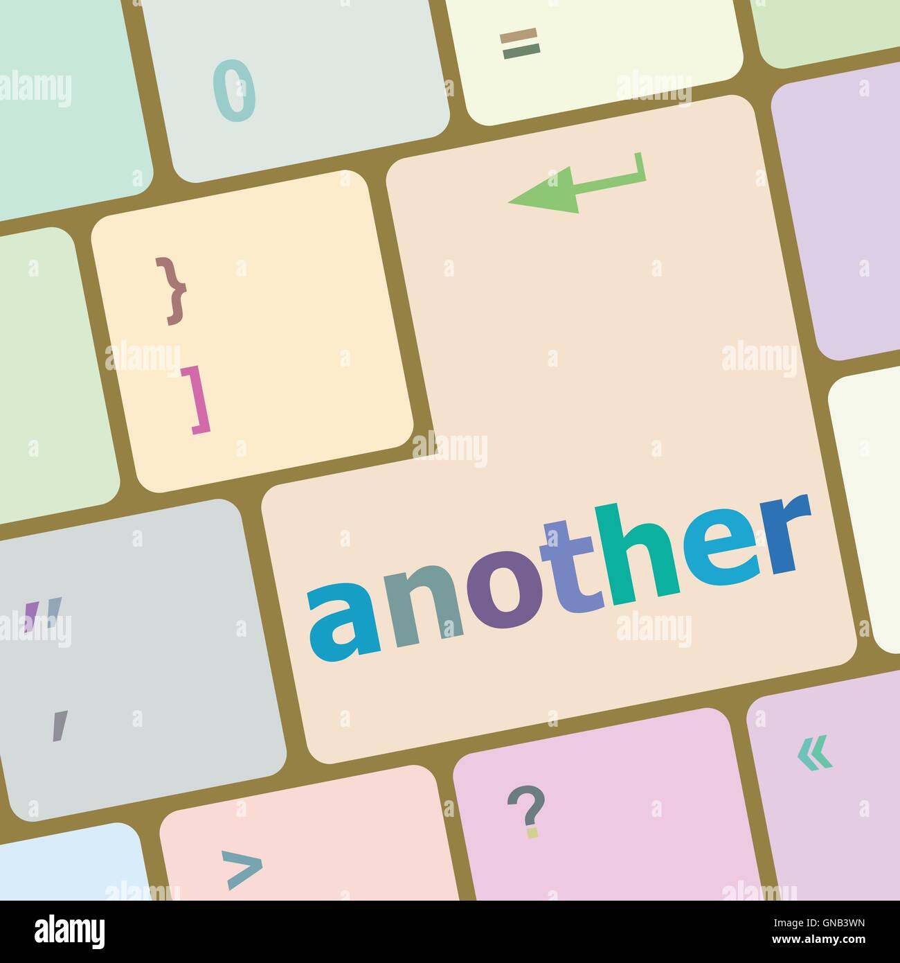 another button on the computer keyboard key vector illustration Stock ...