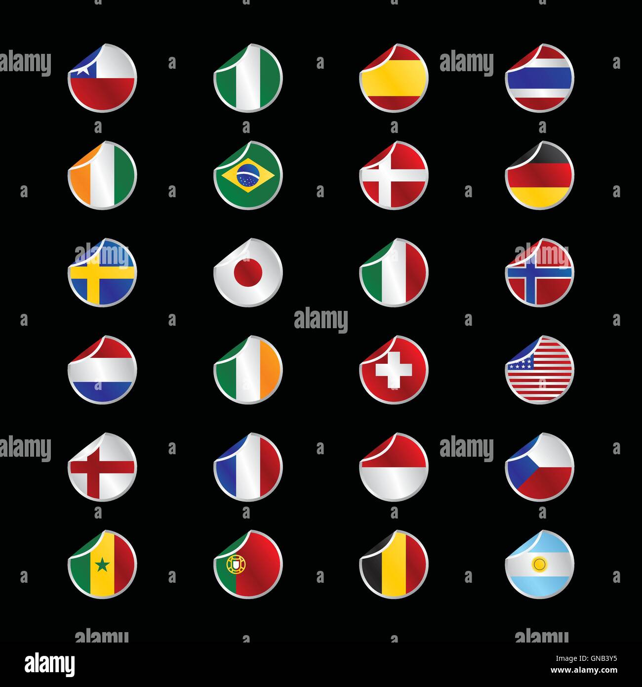 glossy theme national flag collection Stock Vector Image & Art - Alamy