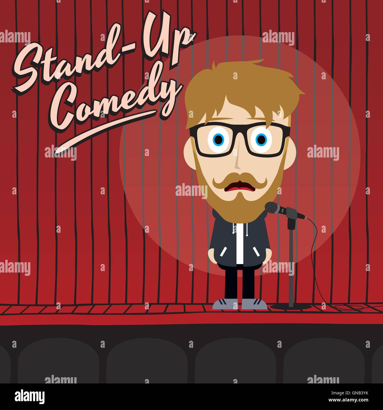 hilarious guy stand up comedian cartoon Stock Vector Image & Art - Alamy