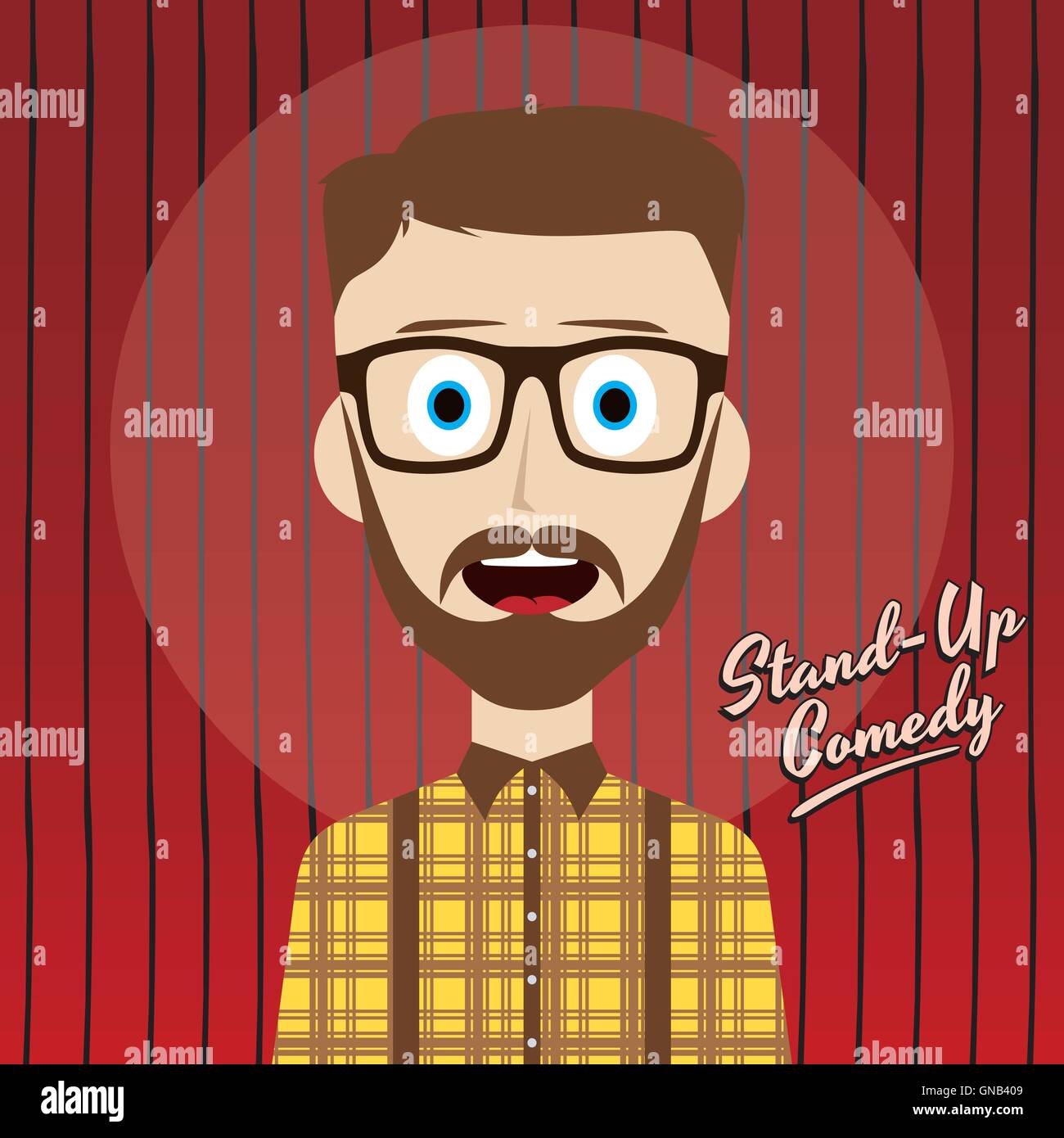 Male stand up comedian cartoon hi-res stock photography and images - Alamy