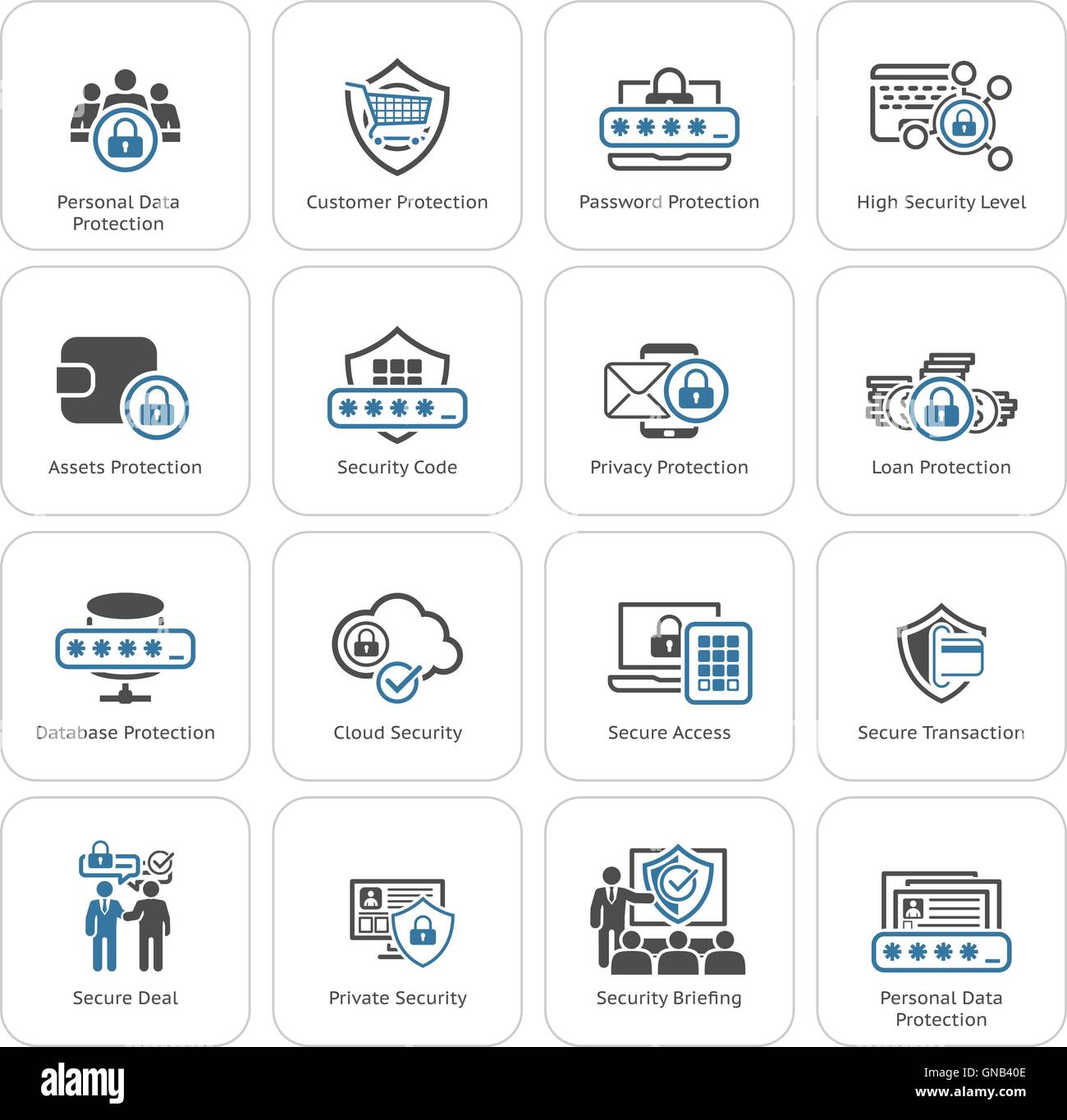 Flat Design Protection and Security Icons Set Stock Vector Image & Art ...