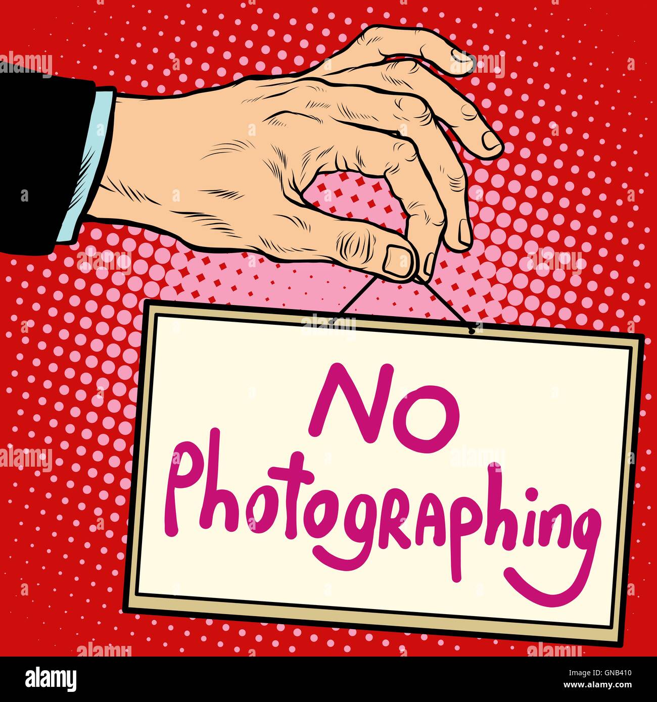 Hand no sign word Stock Vector Images - Alamy