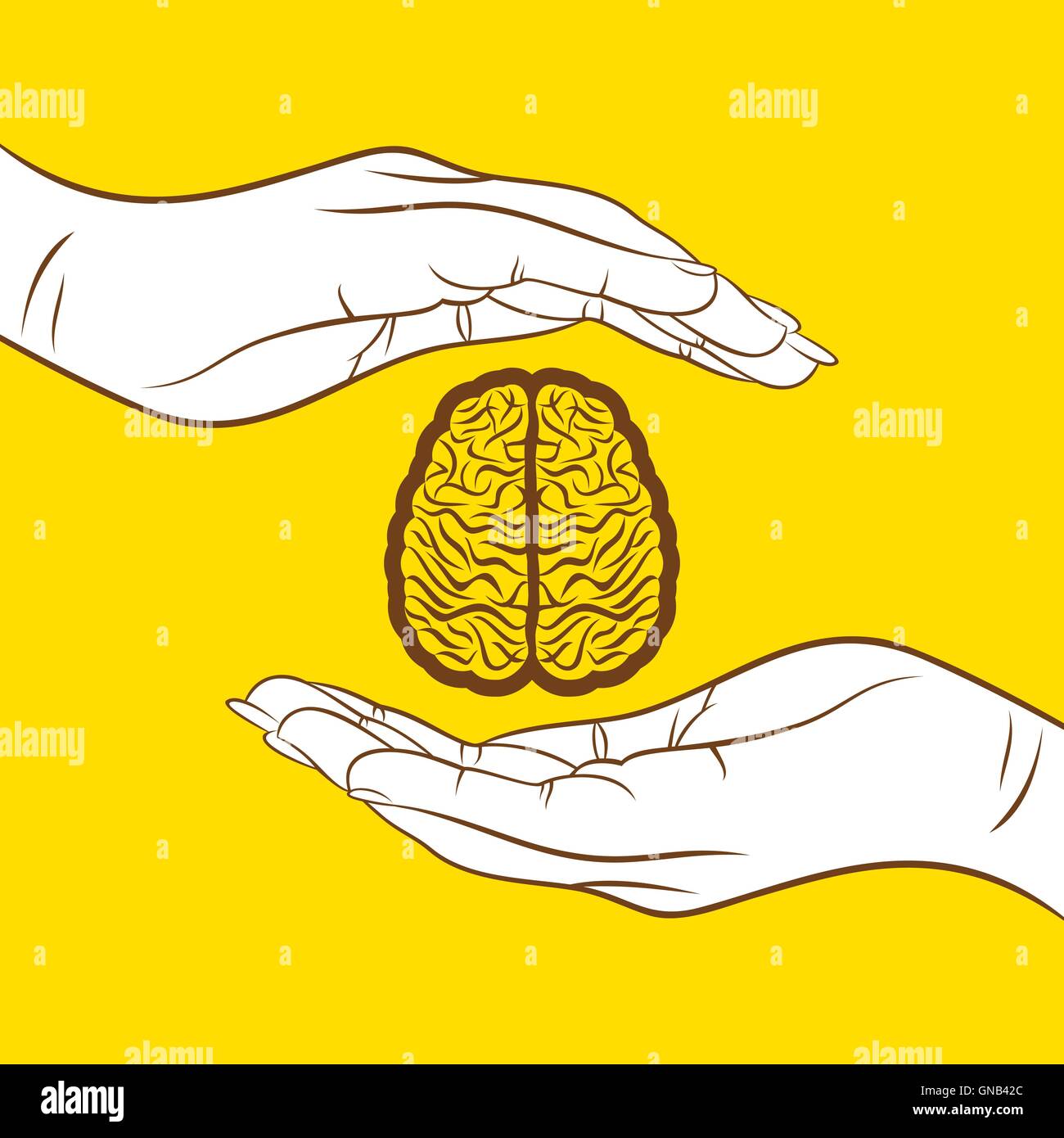 secure your knowledge ,brain under hand design Stock Vector Image & Art ...