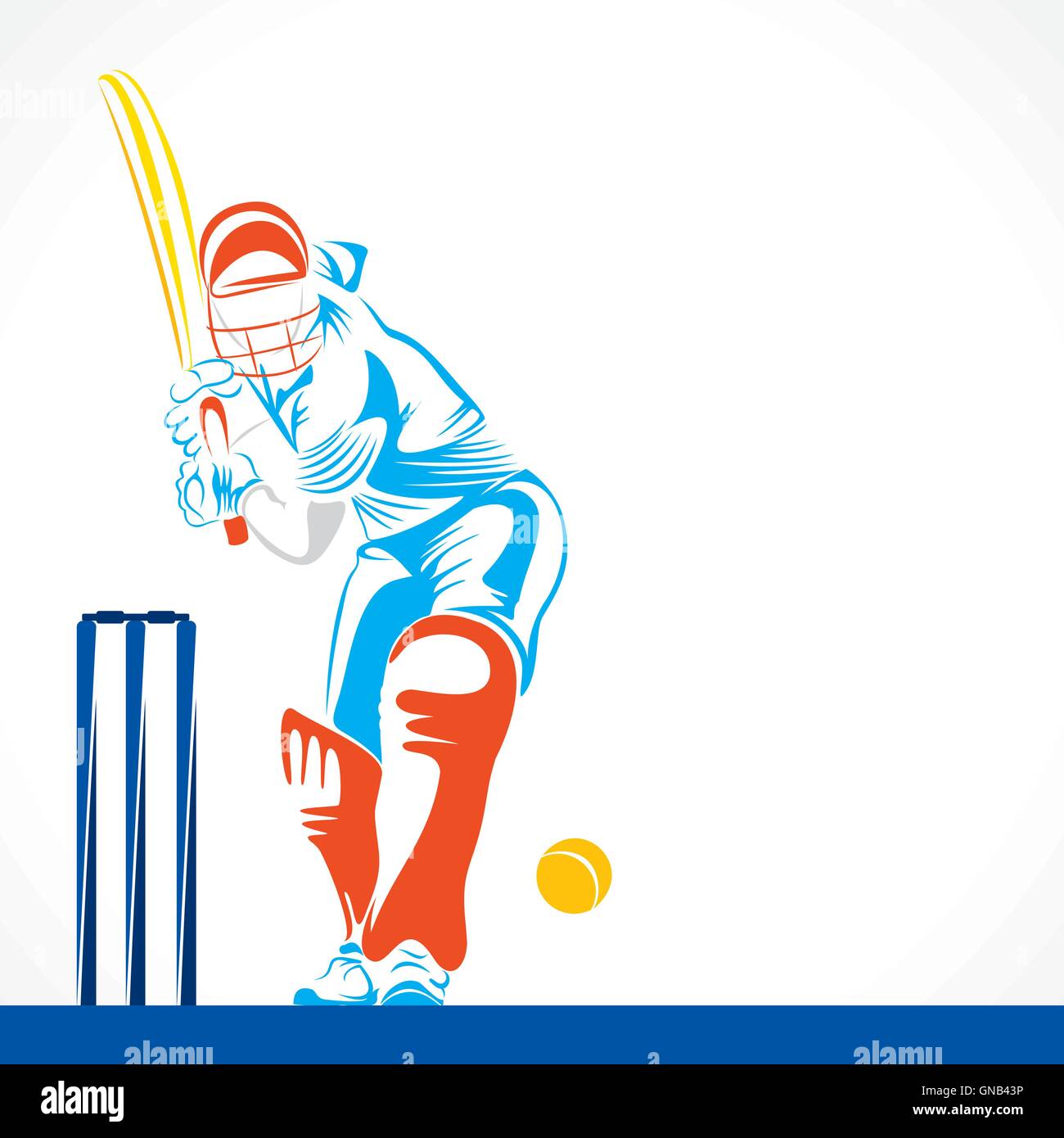 creative abstract cricket player design by brush stroke vector Stock ...