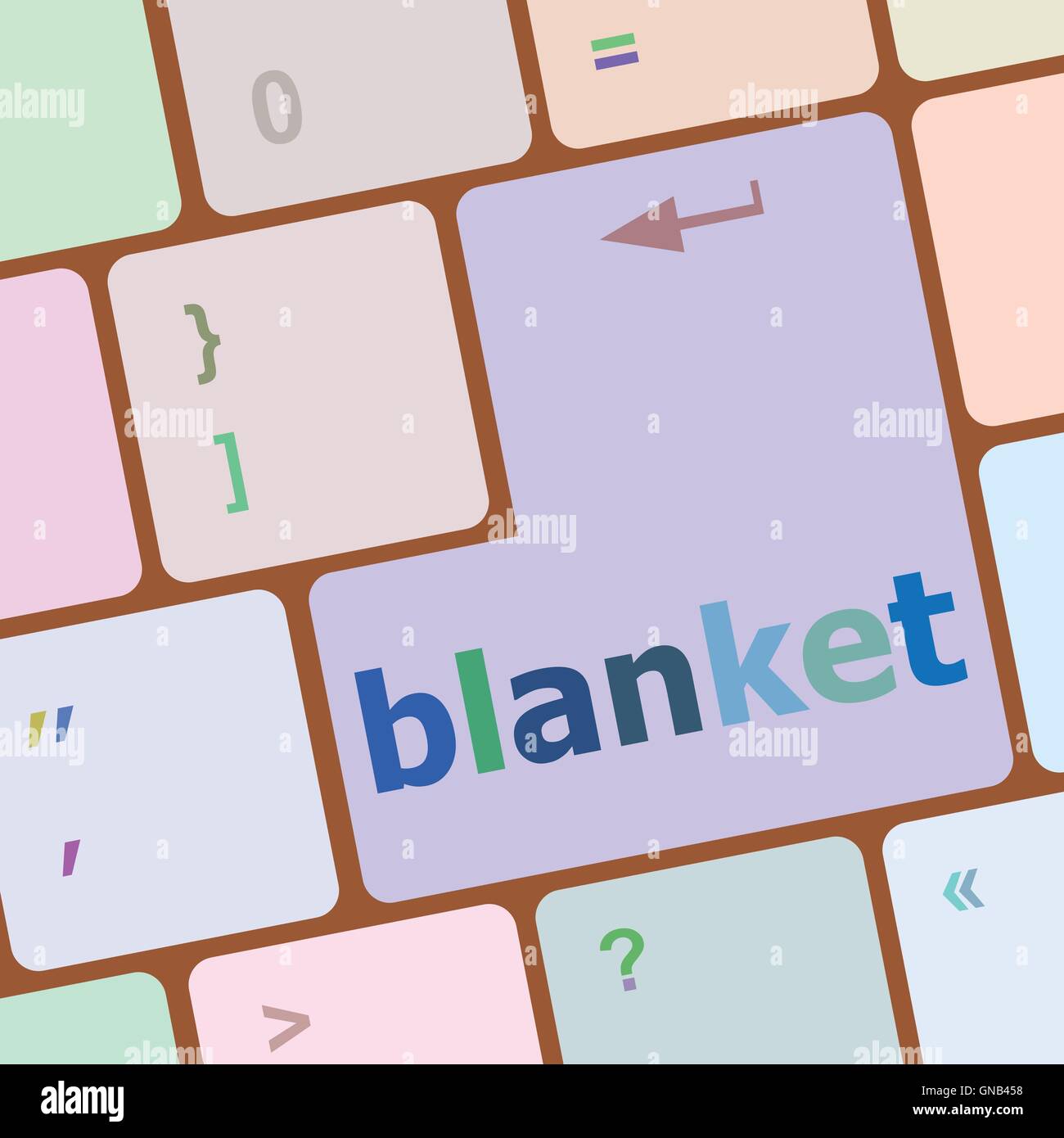 blanket button on computer pc keyboard key vector illustration Stock ...