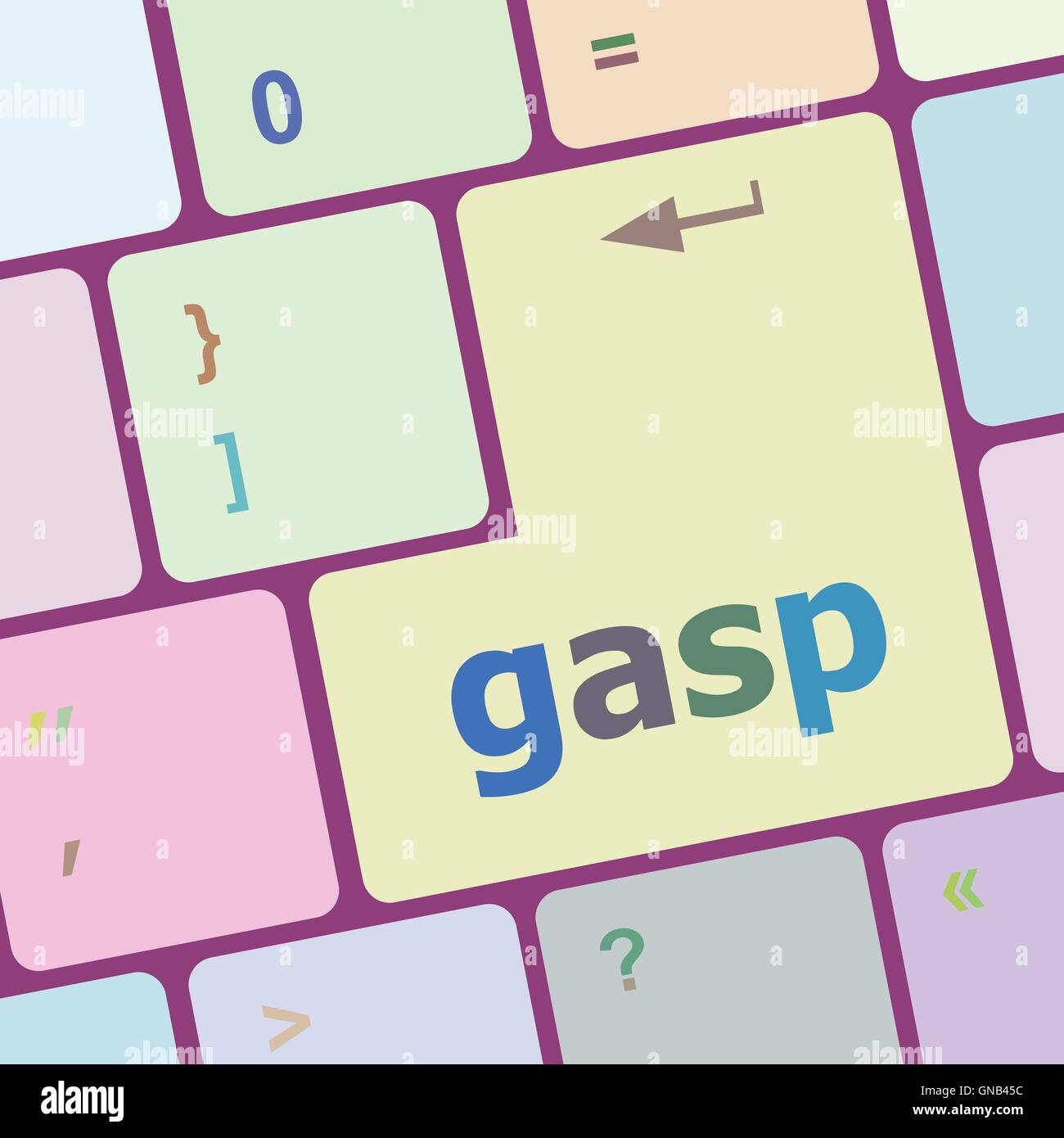 gasp word on keyboard key, notebook computer button vector illustration ...