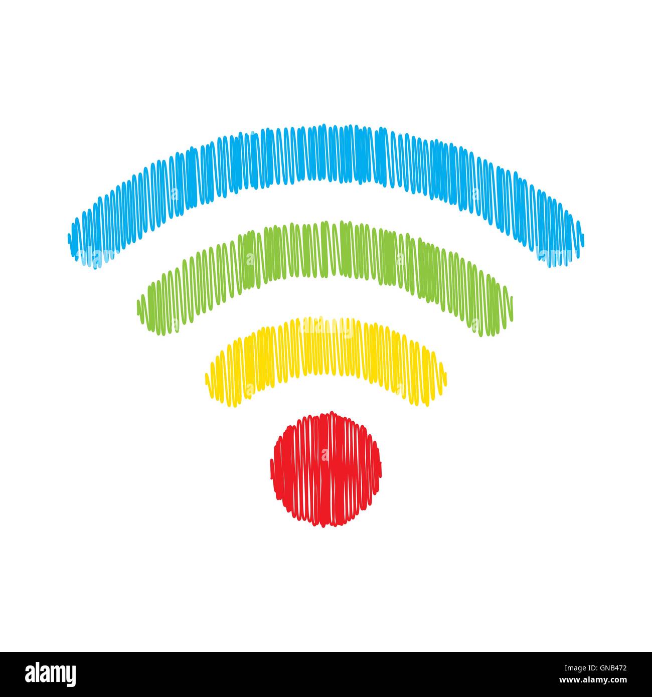 colorful wi-fi signal symbol design Stock Vector Image & Art - Alamy
