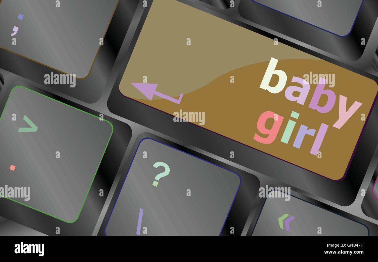 computer keyboard key button - baby girl vector keyboard key. keyboard button. Vector ...