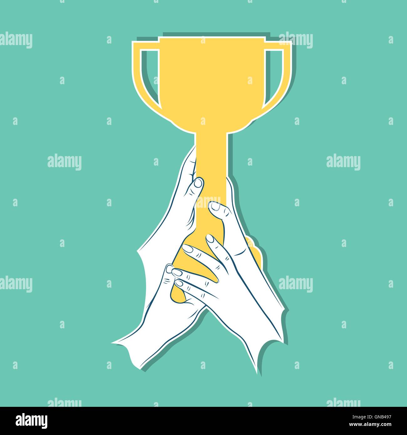 Lift The Trophy Stock Vector Images - Alamy