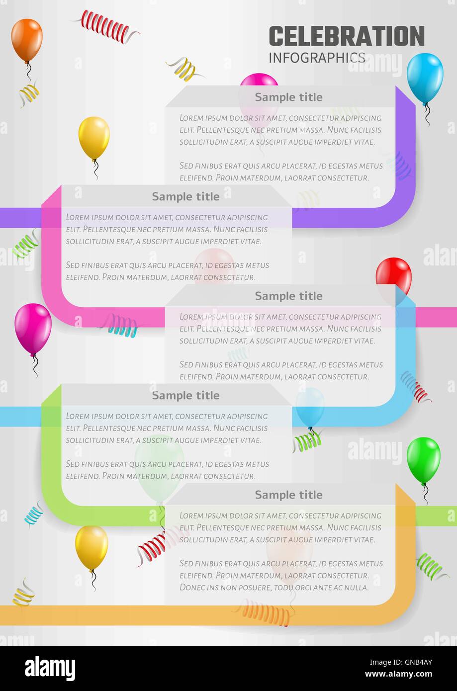celebration infographics with balloons Stock Vector Image & Art - Alamy