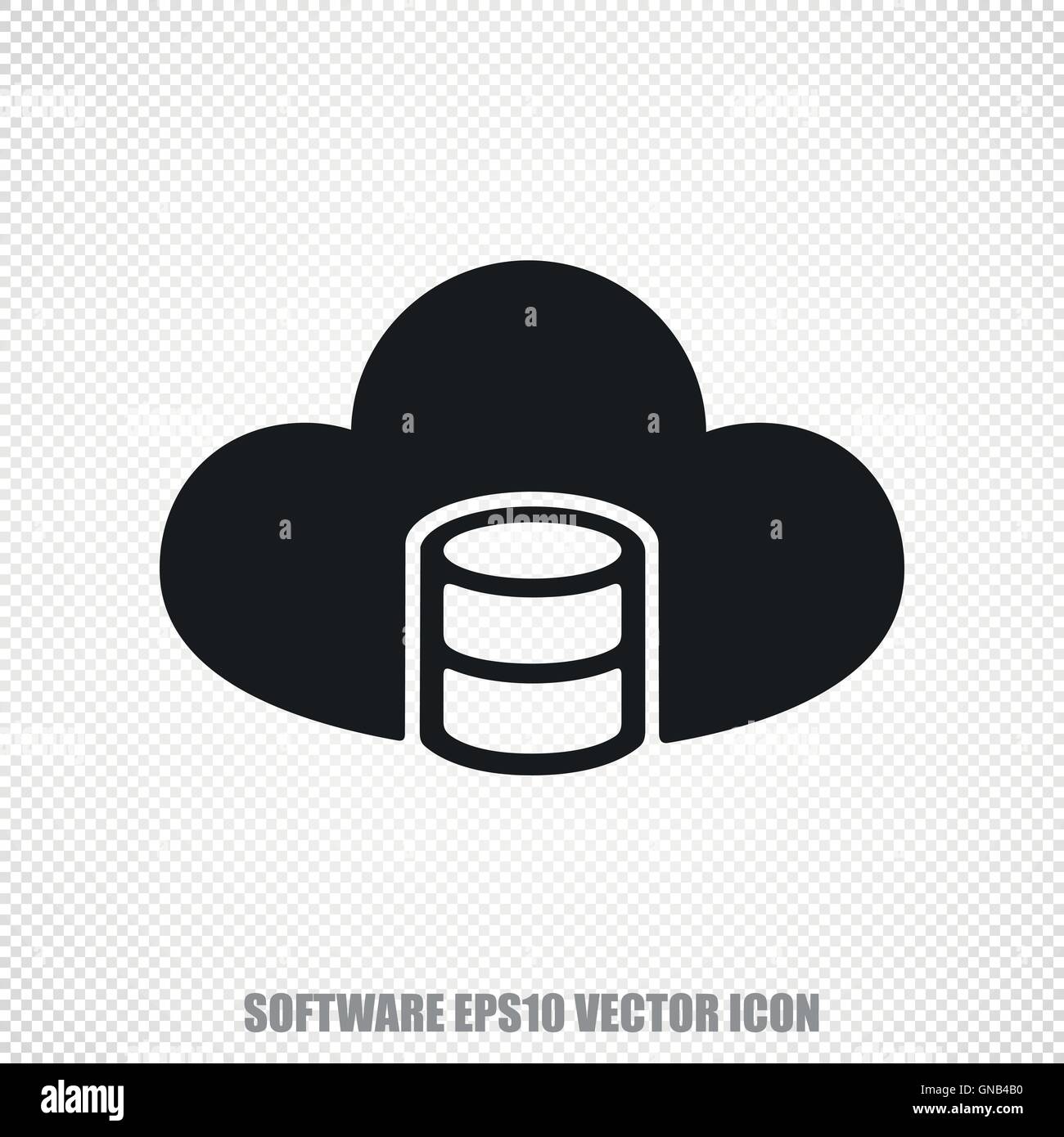 Software vector Database With Cloud icon. Modern flat design Stock ...