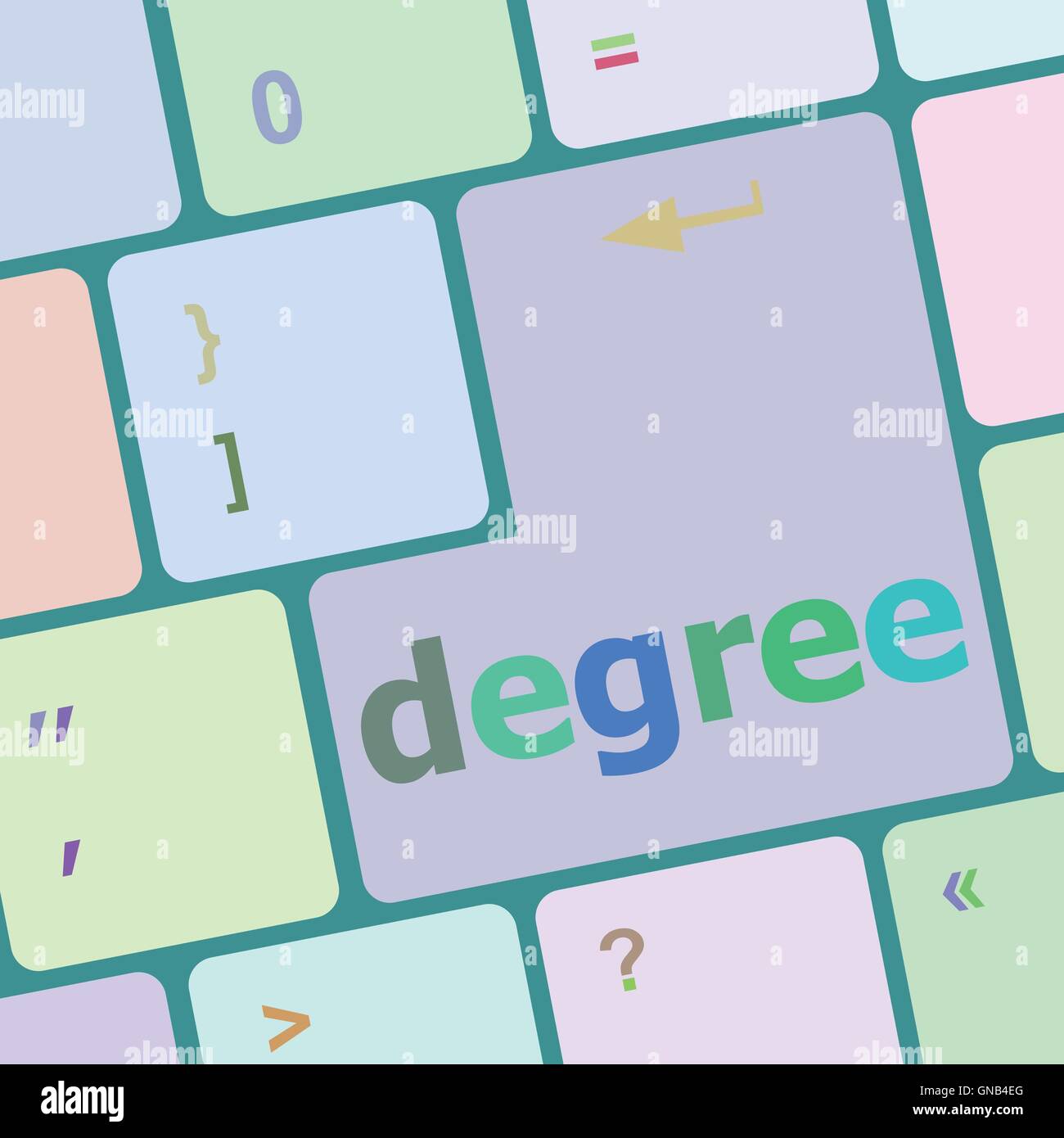 degree button on computer pc keyboard key vector illustration Stock ...