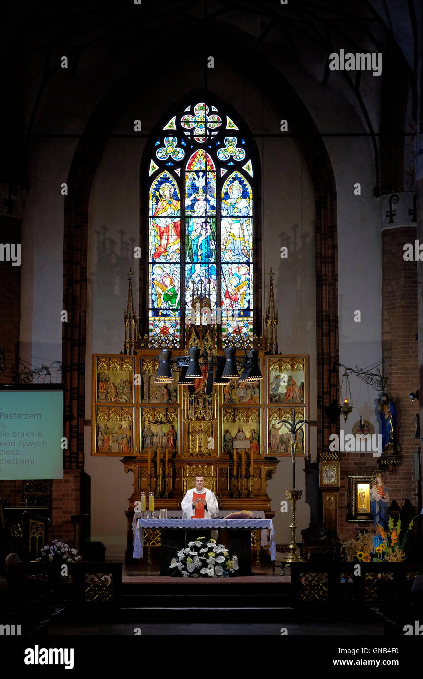 Catholic mass inside Katedra Jakuba or St. James's Cathedral in the old ...