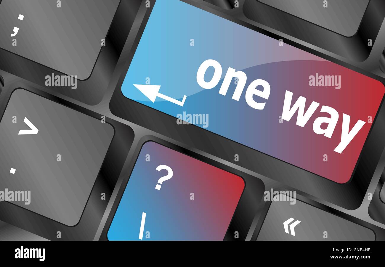 one way button on computer keyboard pc key vector, keyboard keys ...