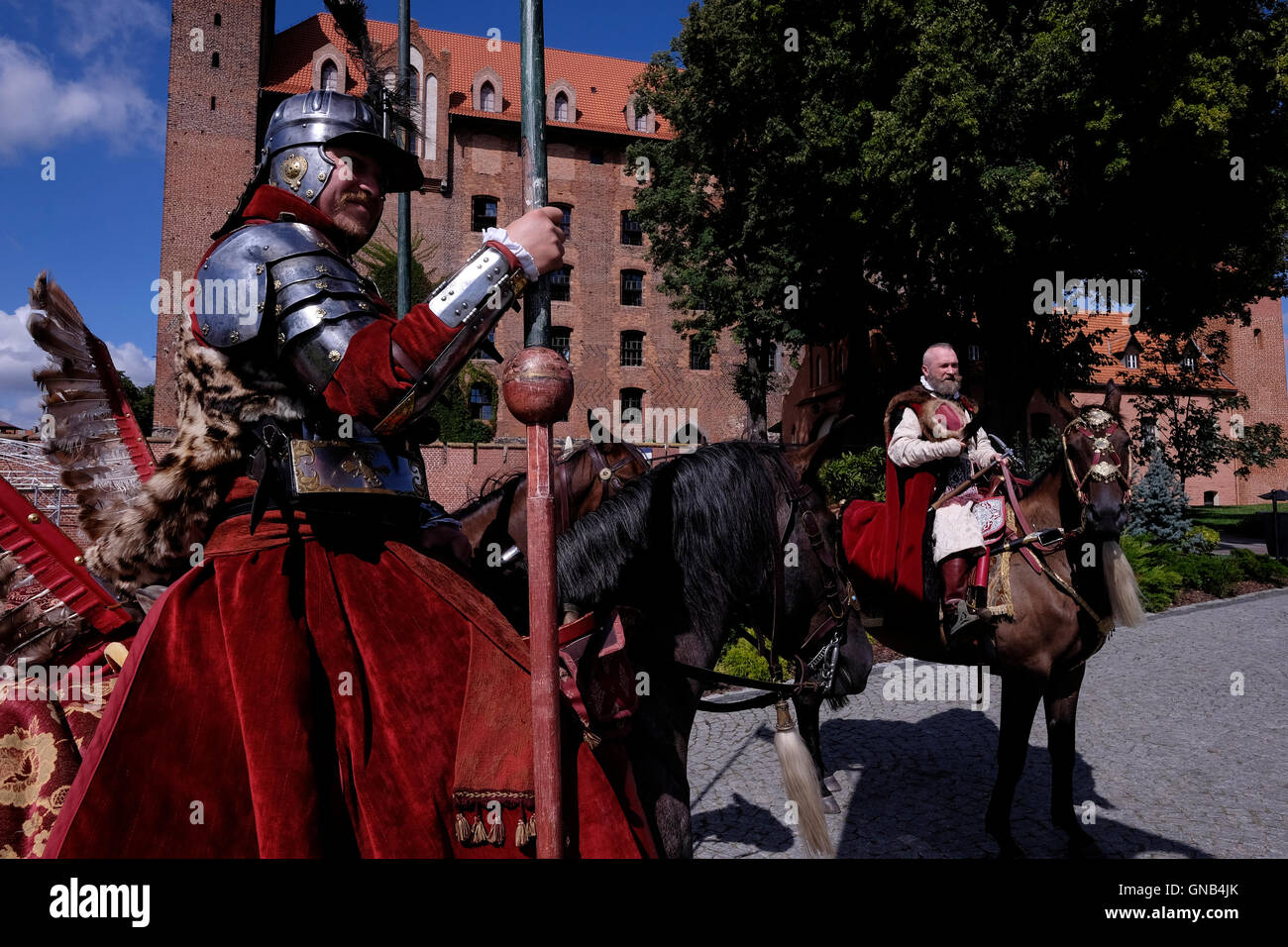 Teutonic Knights reenactors at the Ordensburg castle built by the ...