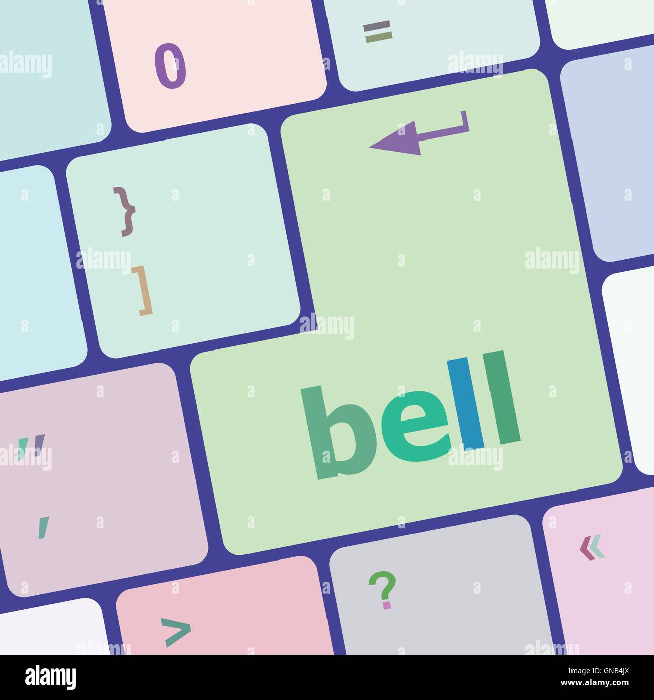 bell button on computer pc keyboard key vector illustration Stock ...