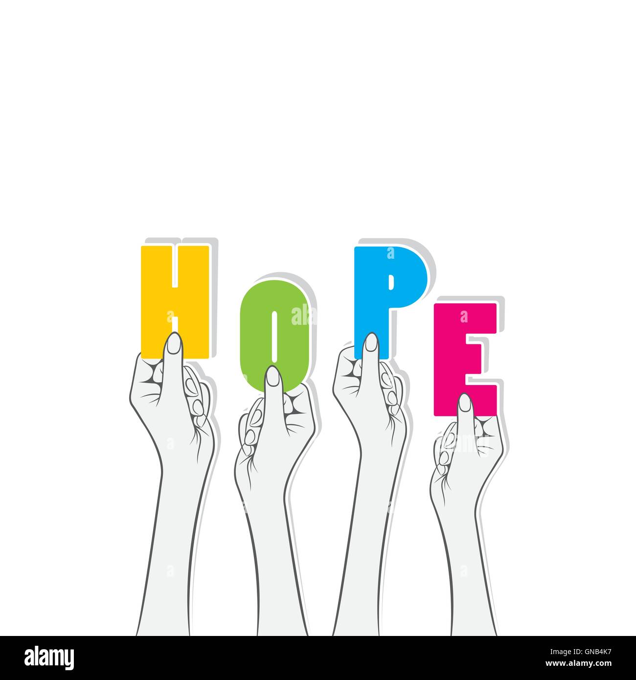 hope word hold in hand concept design vector Stock Vector Image & Art ...