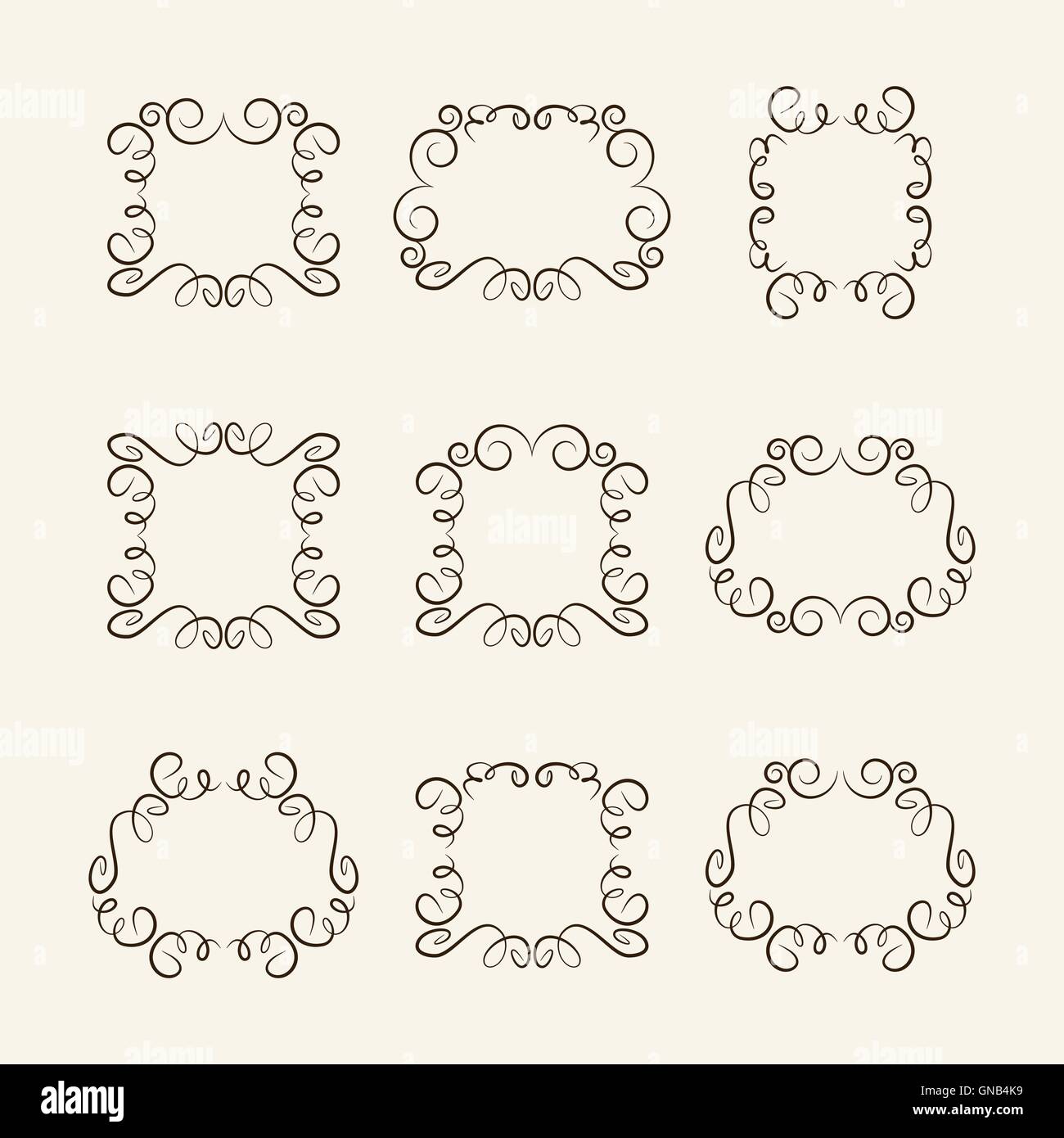 Vintage set vector decorative Stock Vector Images - Alamy