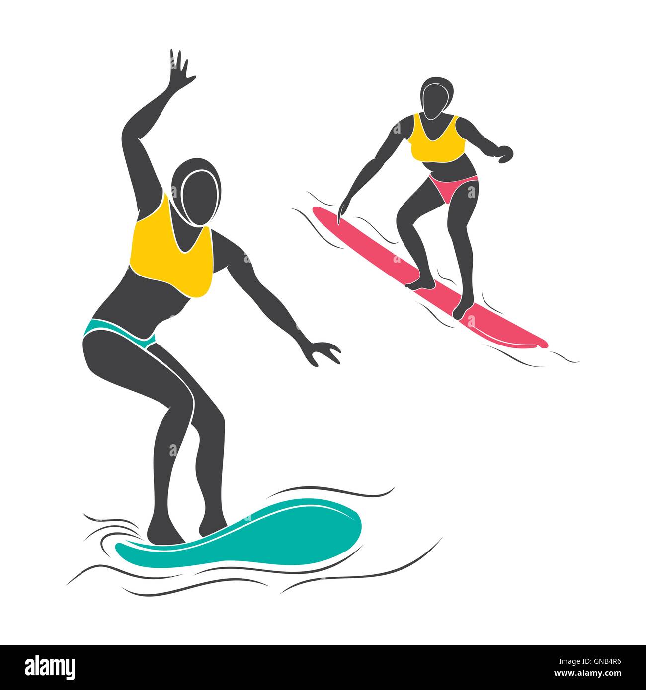 Creative action surfing Stock Vector Images - Alamy