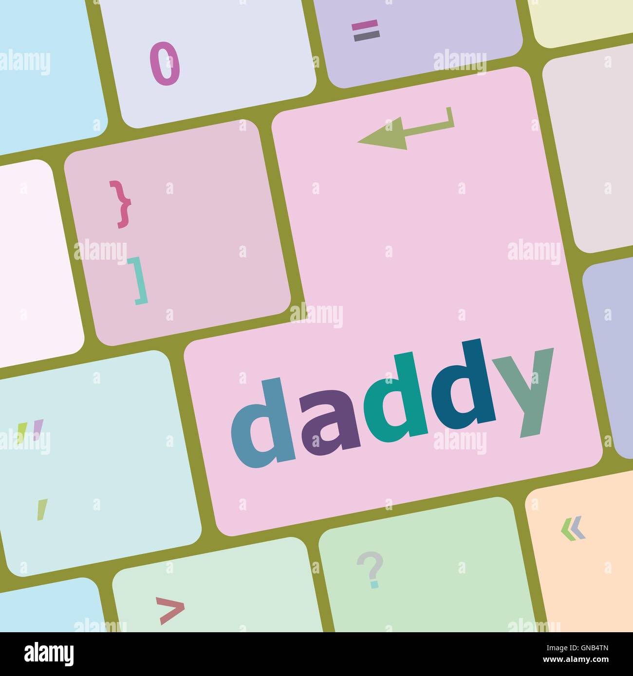 daddy message on a white computer keyboard vector illustration Stock ...