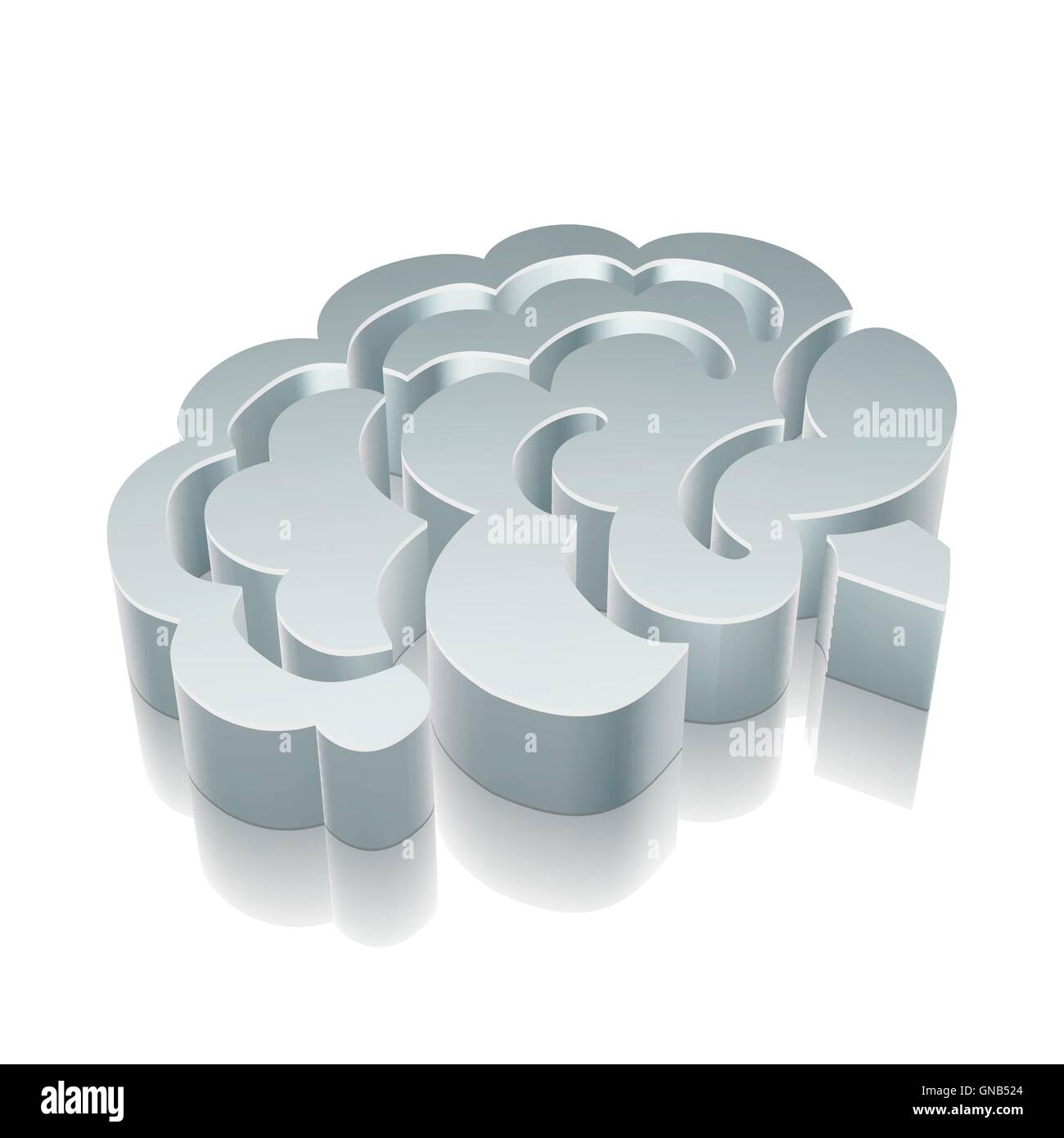 3d metallic Brain icon with reflection, vector illustration Stock Vector Image & Art - Alamy
