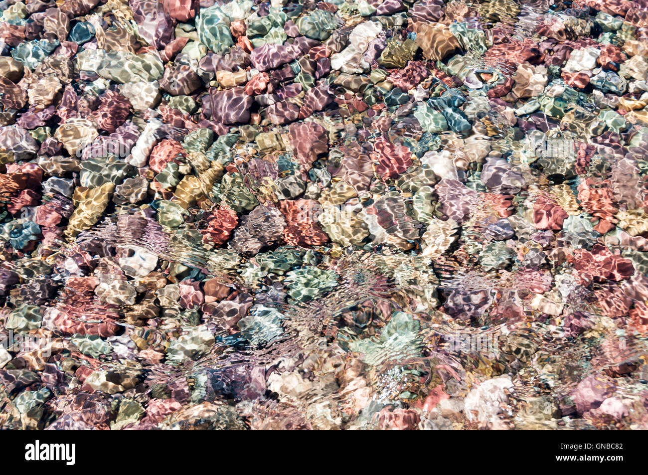 Pebbles in the bottom of a clear mountain lake Stock Photo - Alamy