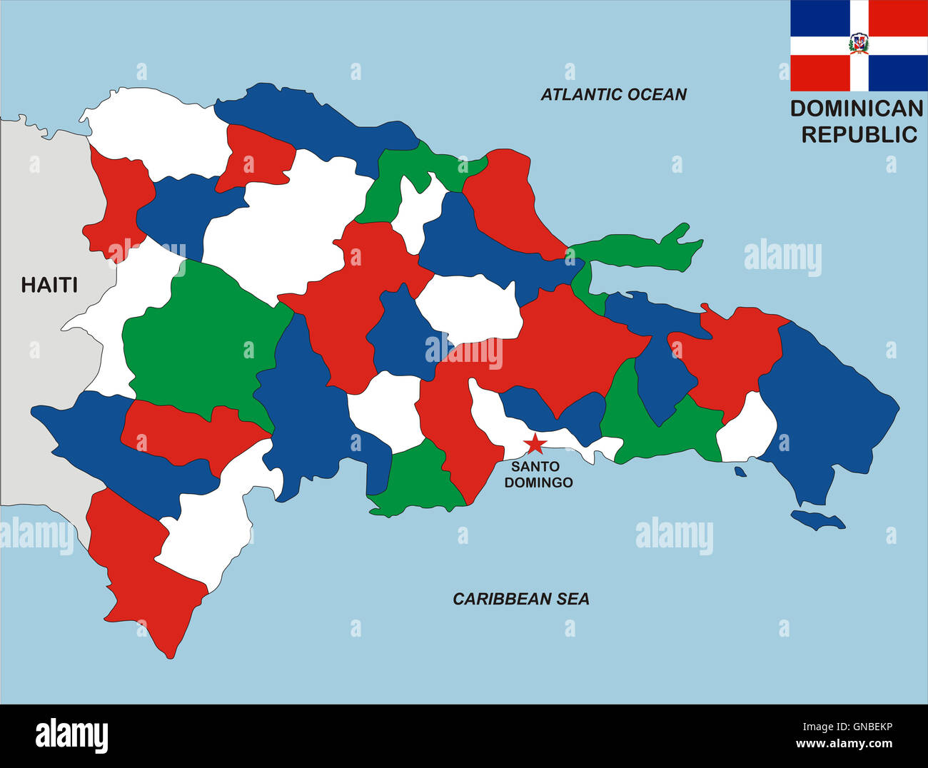 dominican republic map Stock Photo - Alamy