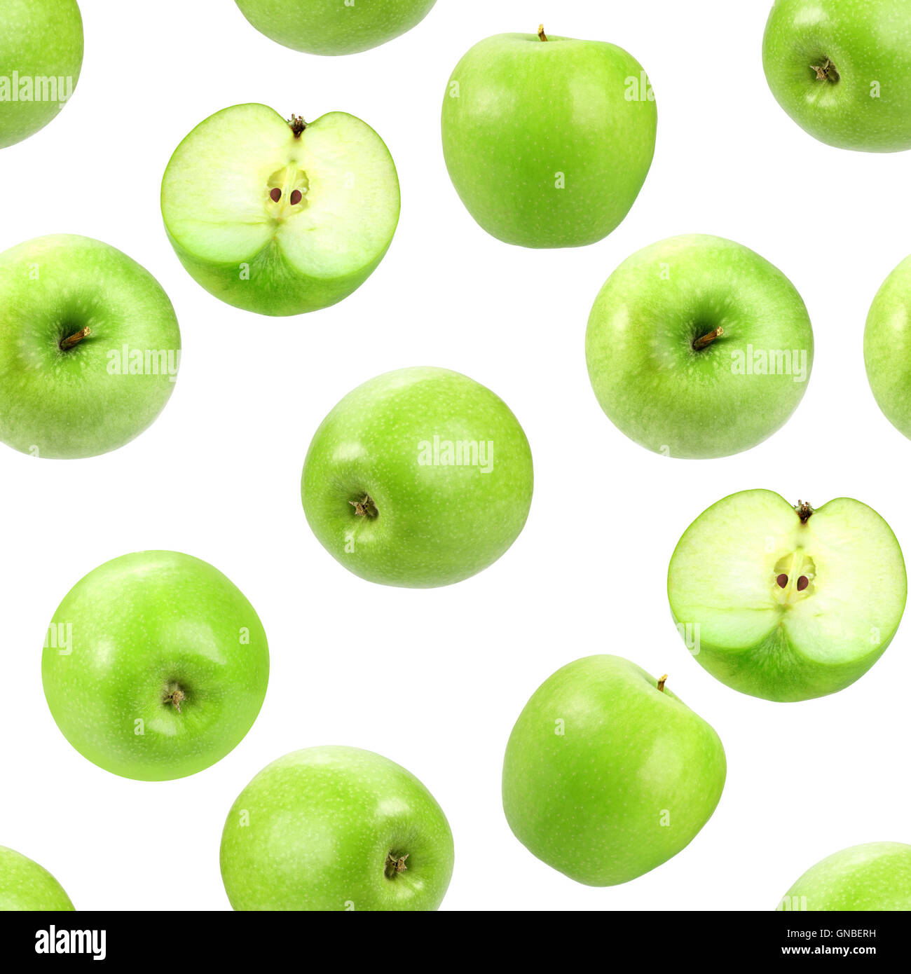 Seamless pattern with green fresh apples Stock Photo - Alamy