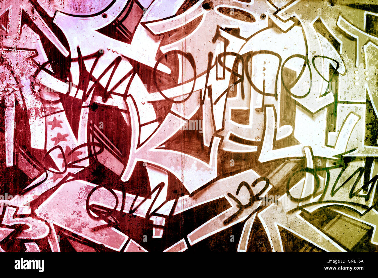 Graffiti over old dirty wall, urban hip hop background Gray text Stock ...