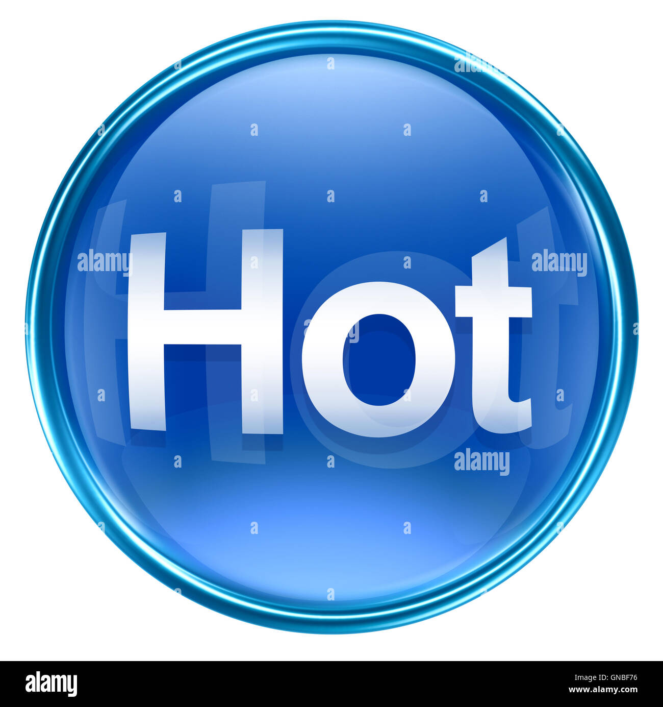 Hot icon blue, isolated on white background Stock Photo - Alamy