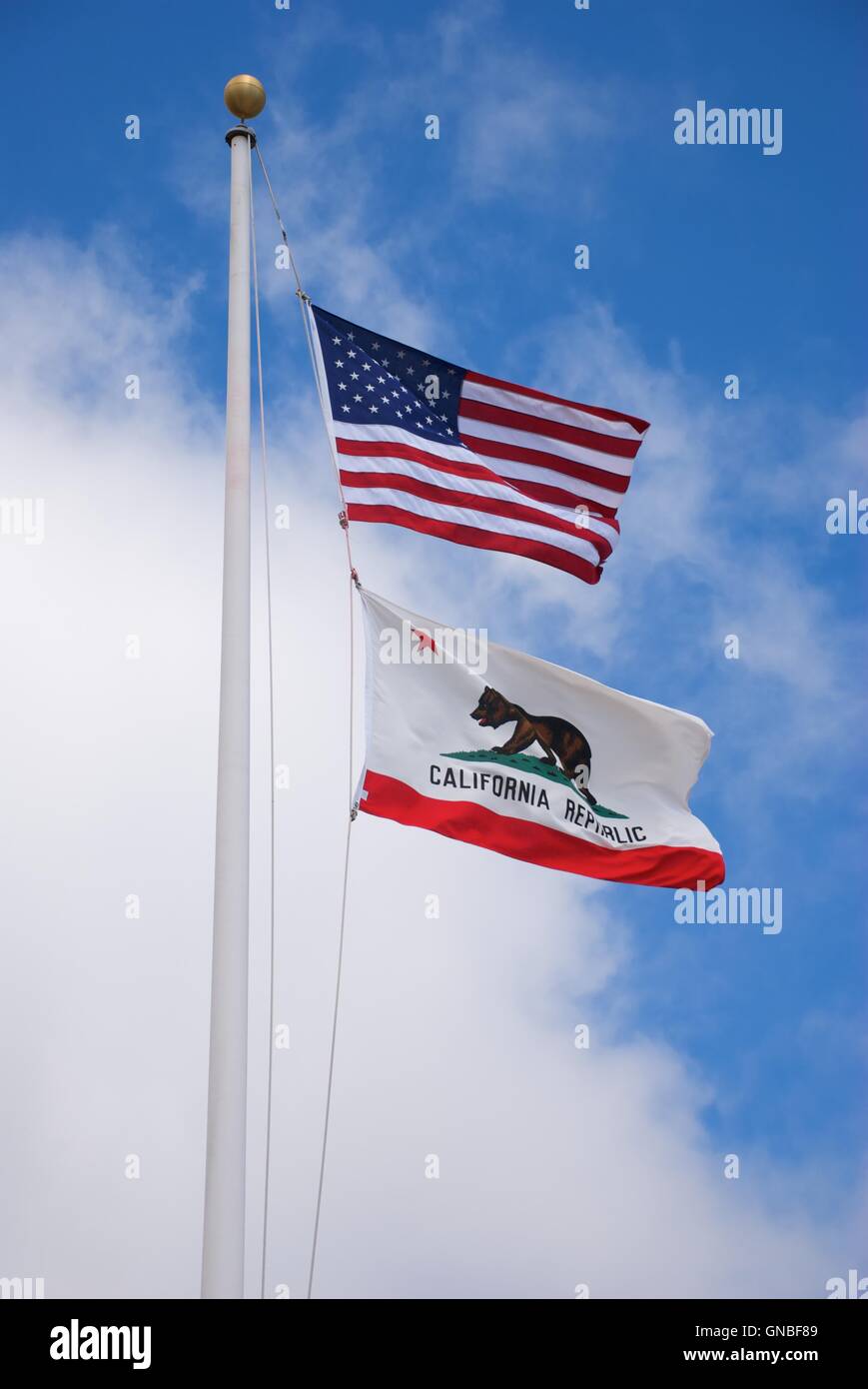 USA and California Flags Stock Photo - Alamy