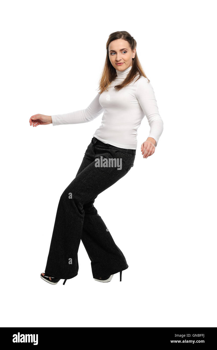 Young woman stands Stock Photo - Alamy