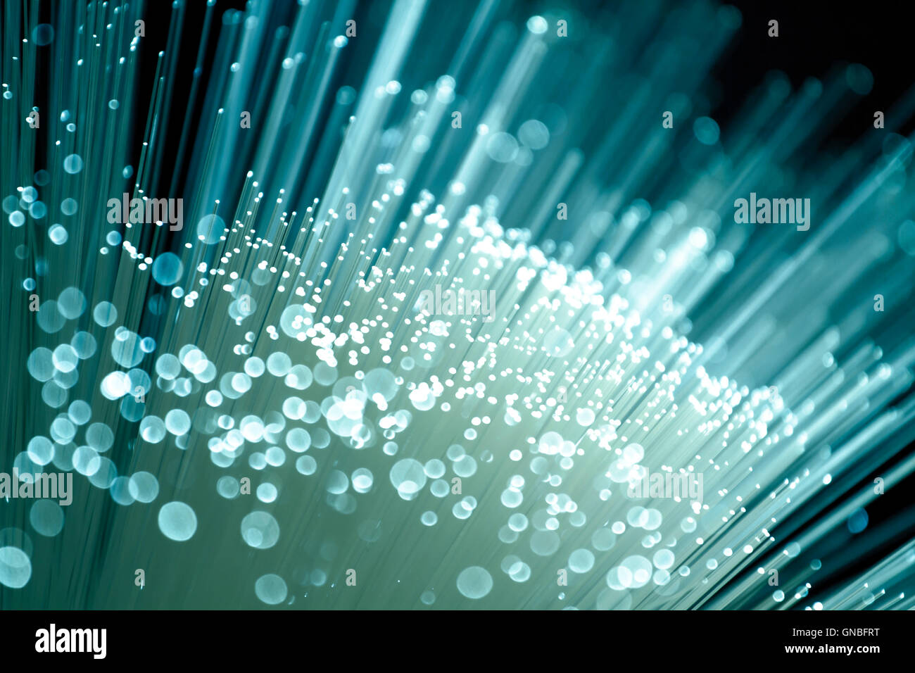Fiber optics close-up, modern computer communication technology Stock ...