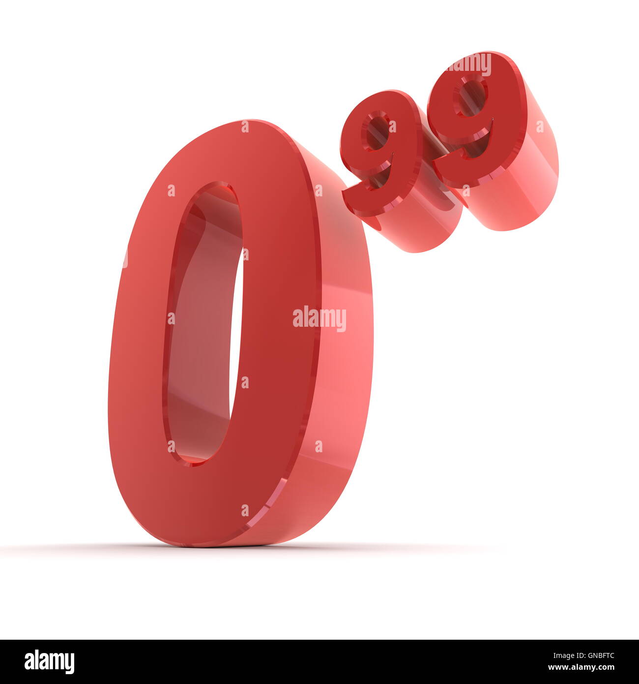 Solid Price Tag Number 0.99 - Glossy Red Stock Photo - Alamy
