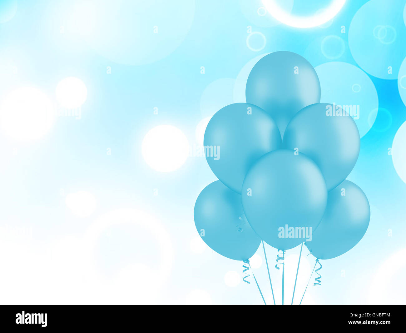 Blue flying balloons Stock Photo - Alamy