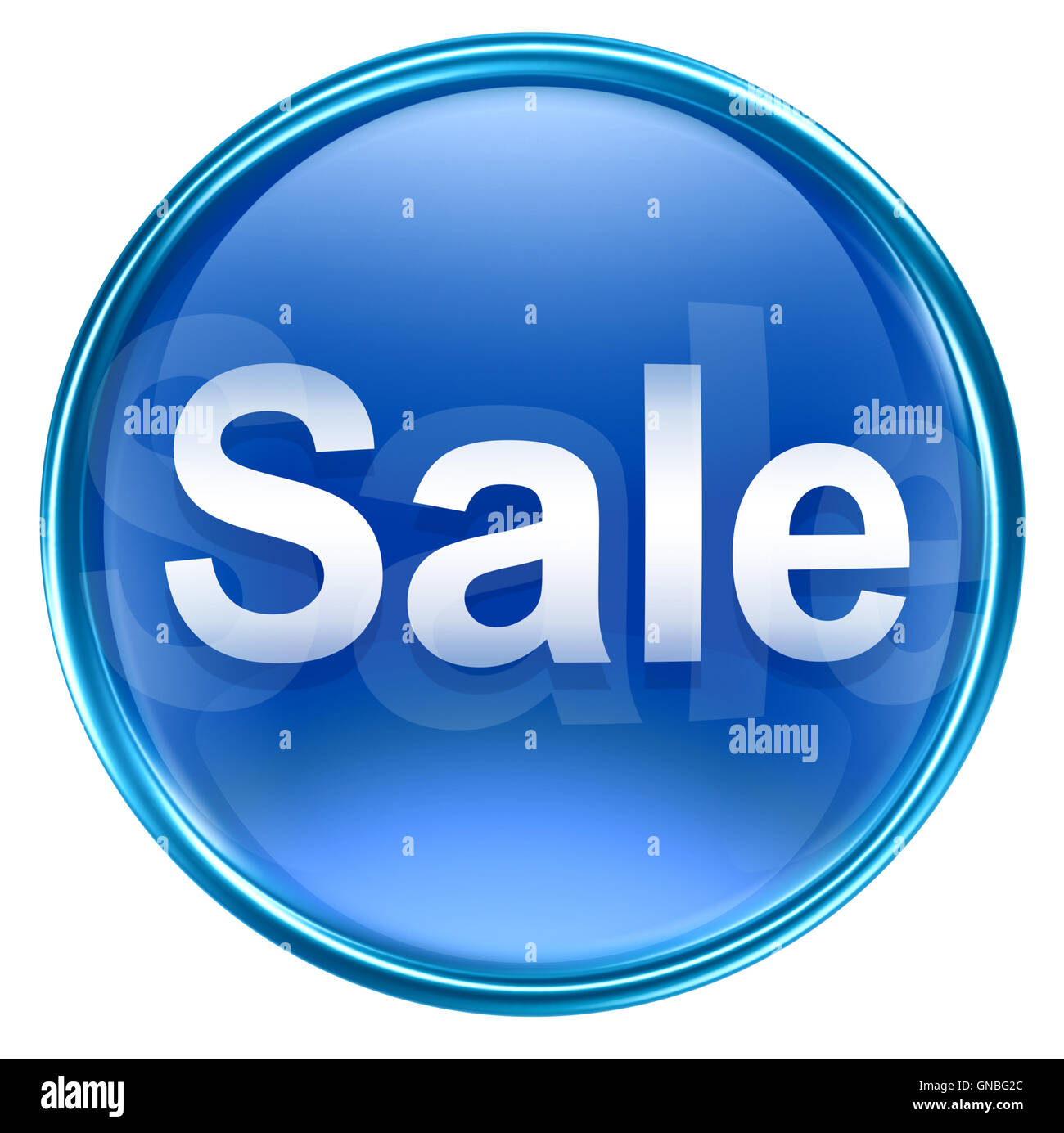 Sale icon blue, isolated on white background Stock Photo - Alamy