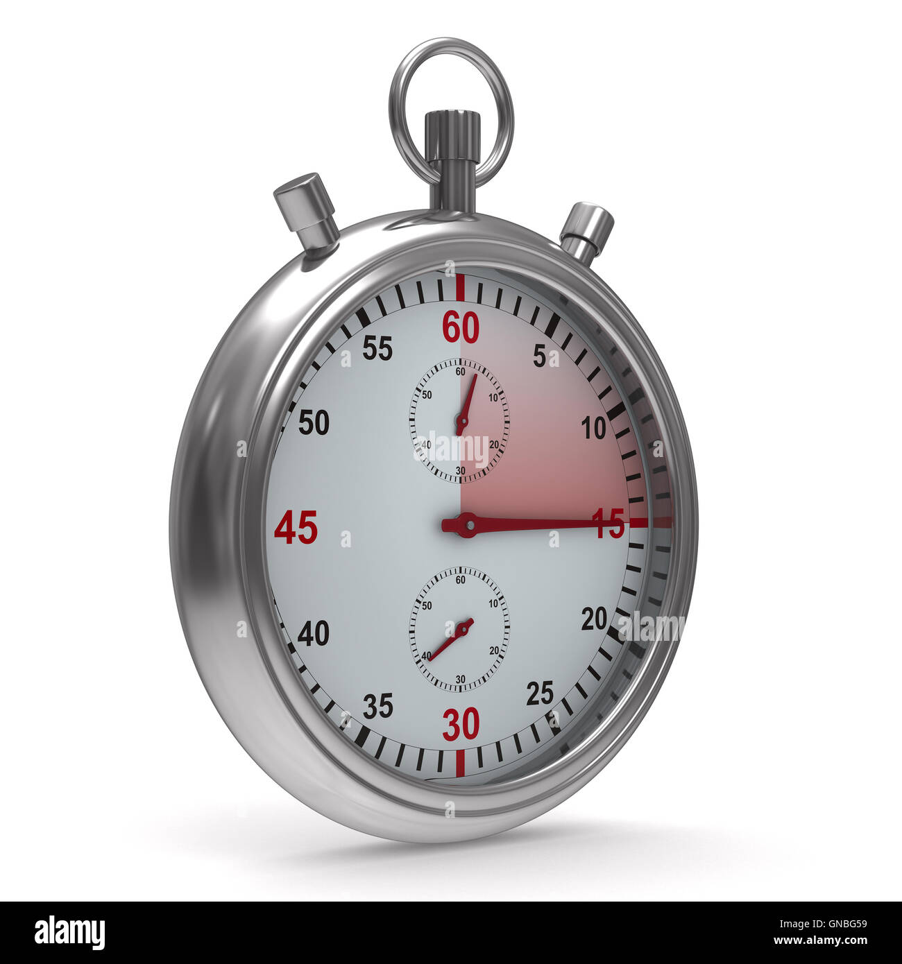 Stopwatch on white background. Isolated 3D image Stock Photo - Alamy