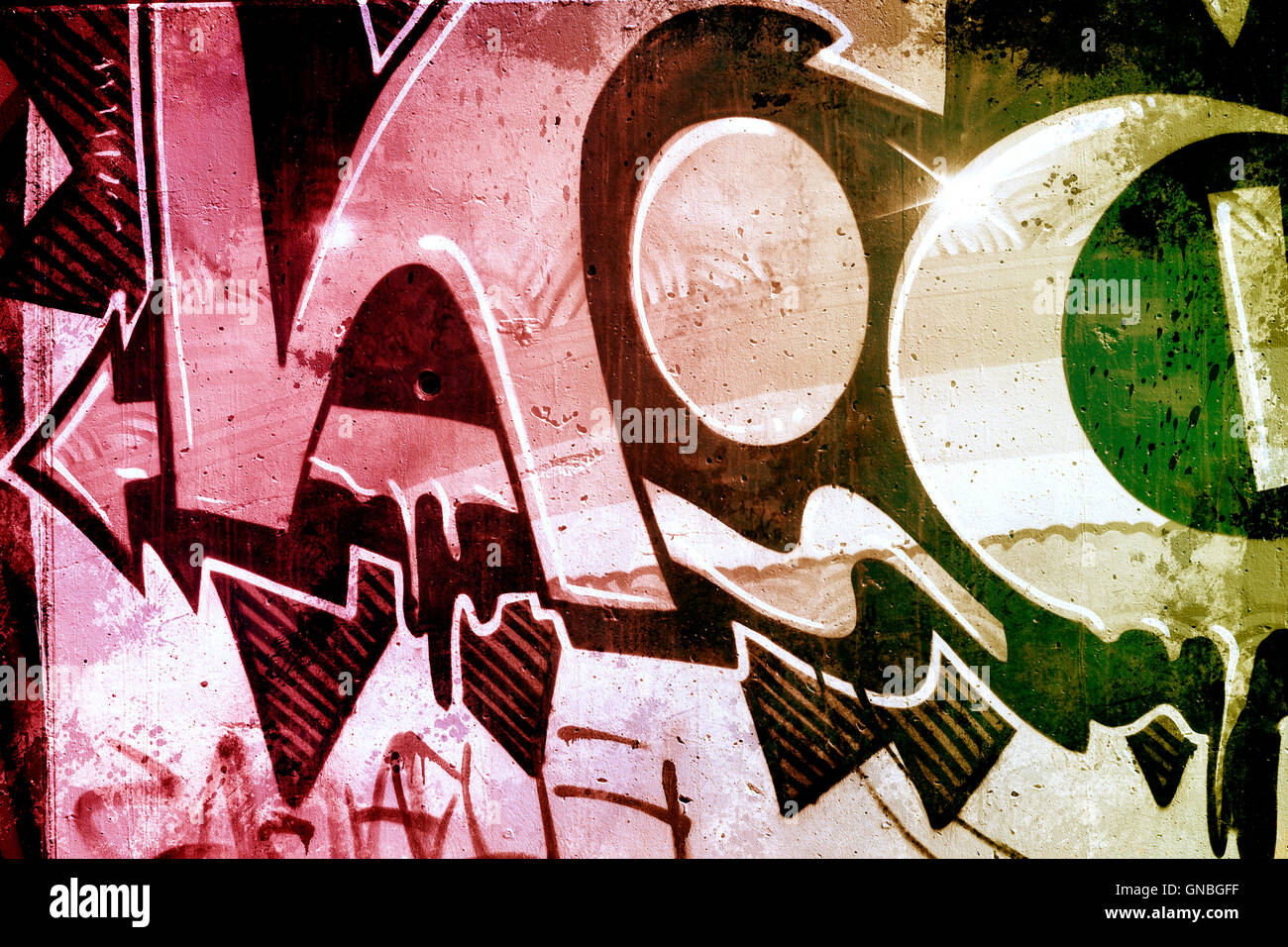 Graffiti over old dirty wall, urban hip hop background Gray text Stock ...