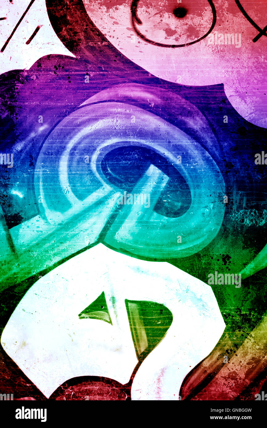 Graffiti over old dirty wall, urban hip hop background Gray text Stock ...