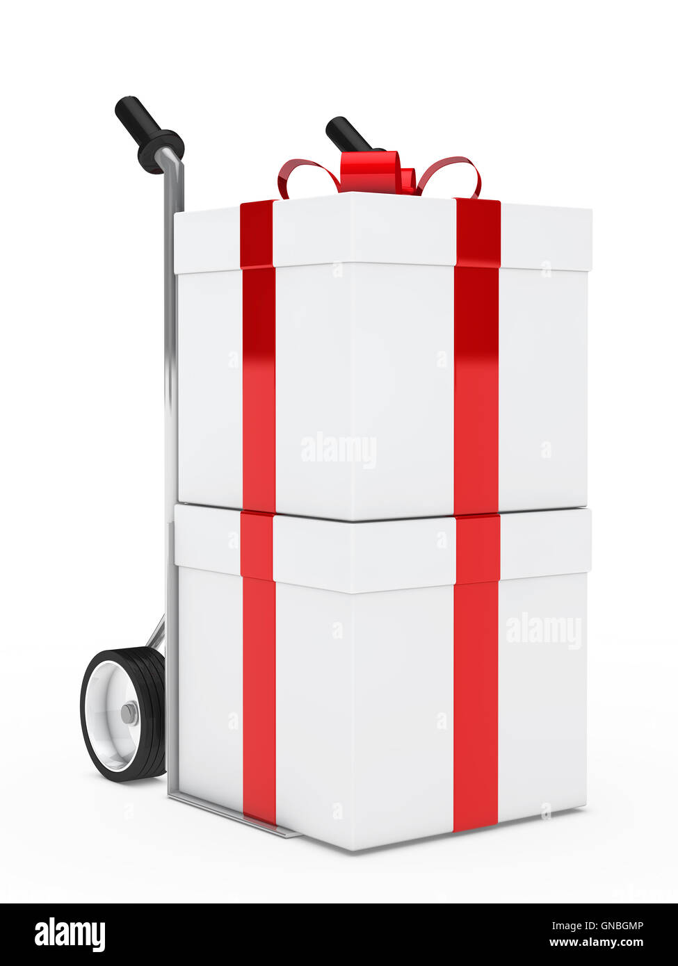 gift box hand truck Stock Photo - Alamy
