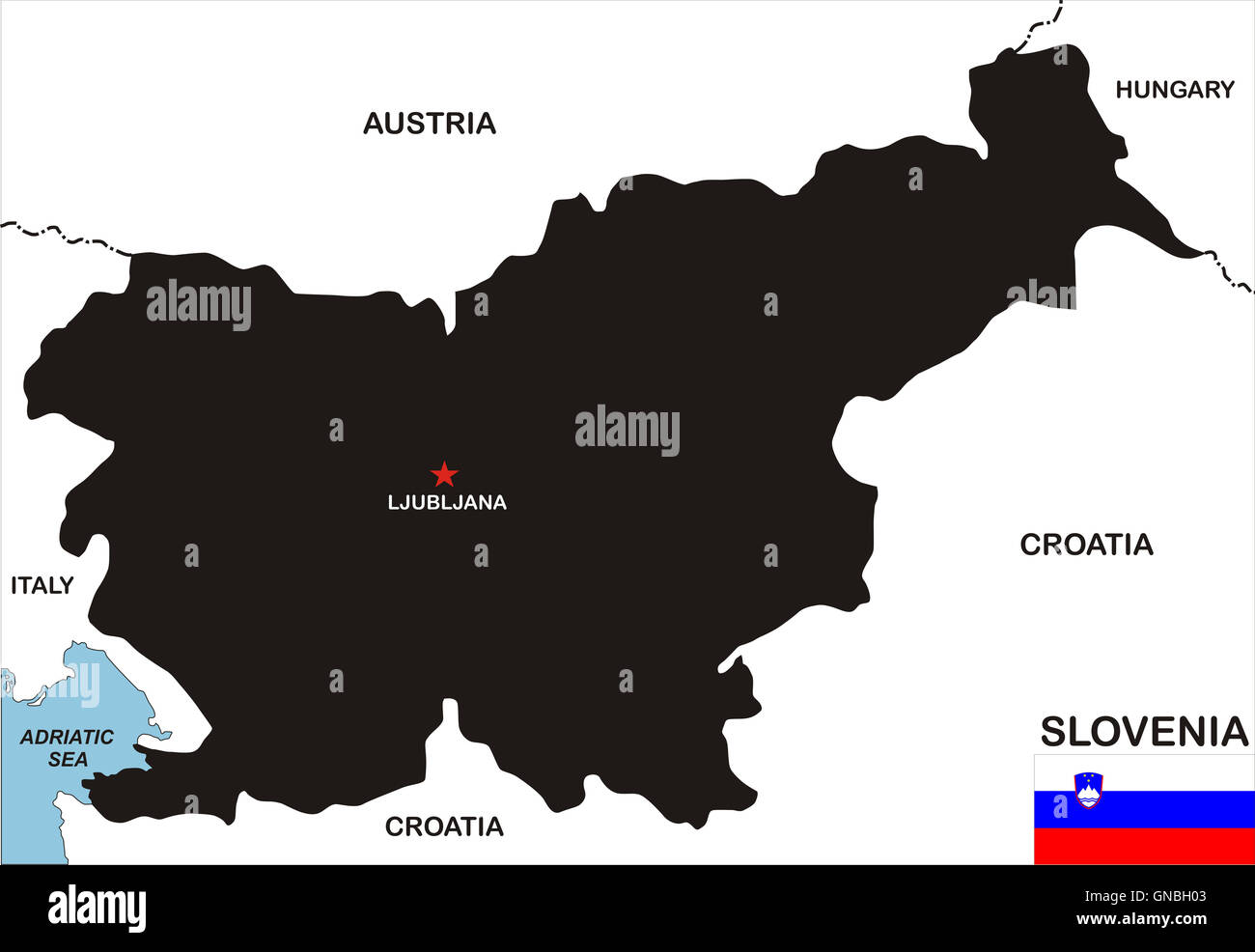 Slovenia map hi-res stock photography and images - Alamy