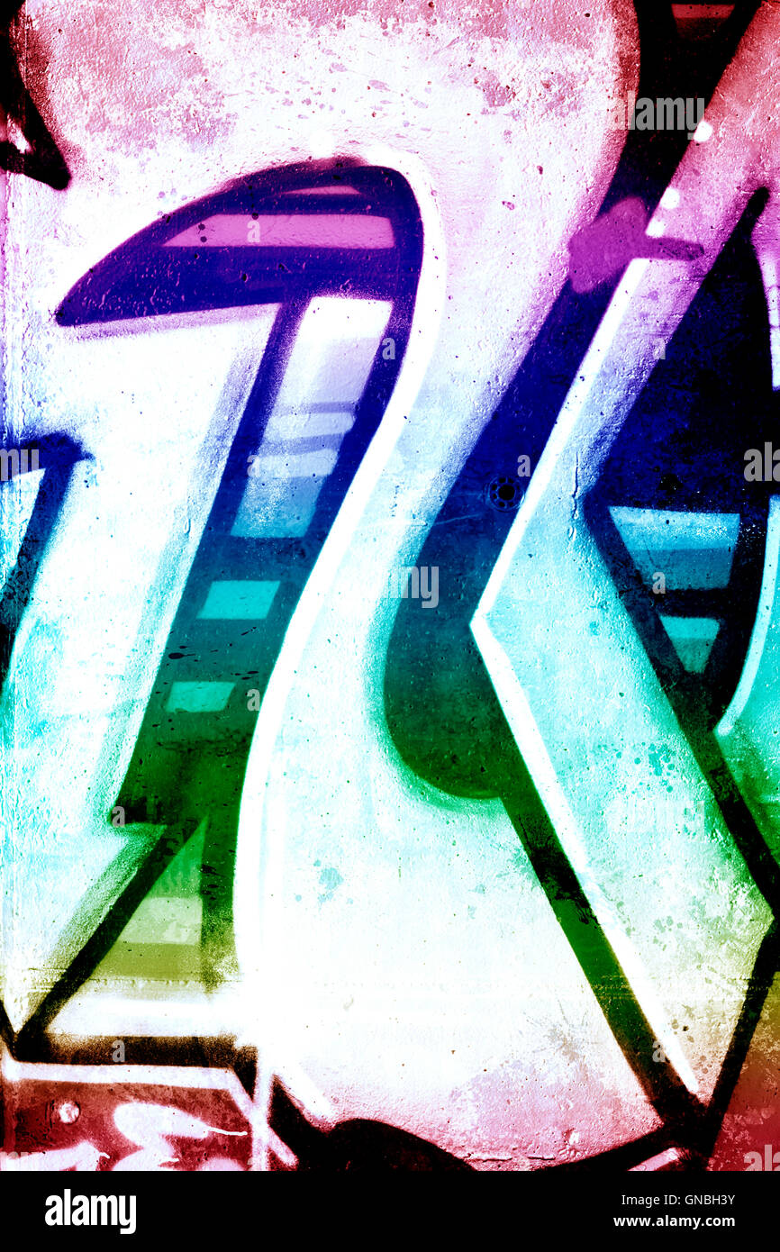Graffiti over old dirty wall, urban hip hop background Gray text Stock ...