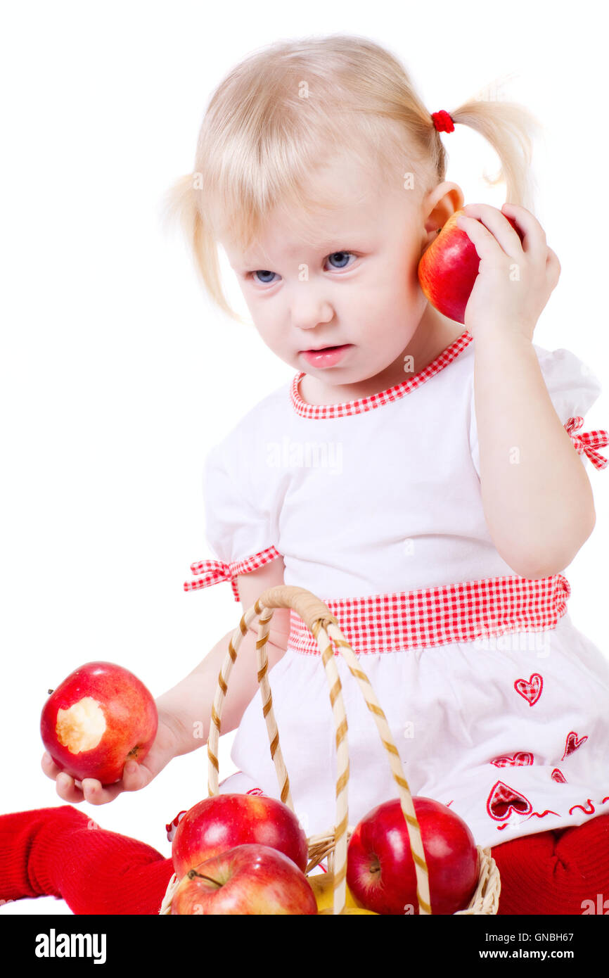 child with apples Stock Photo - Alamy