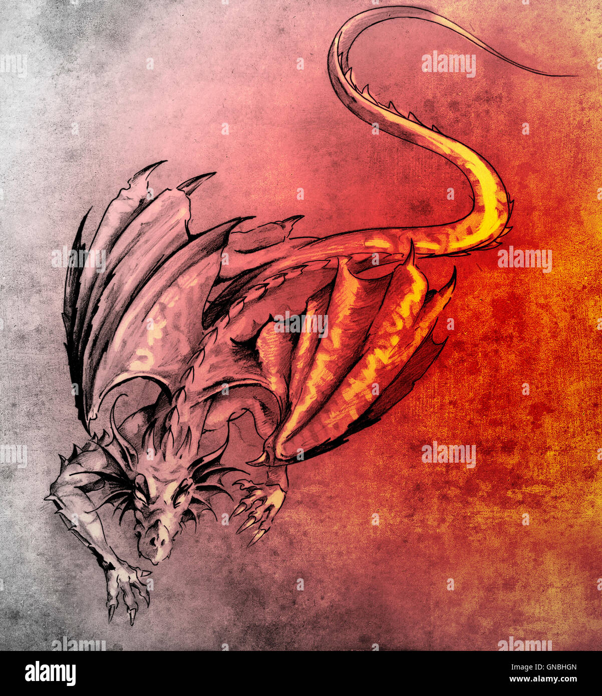 Flying dragon clip art hi-res stock photography and images - Alamy