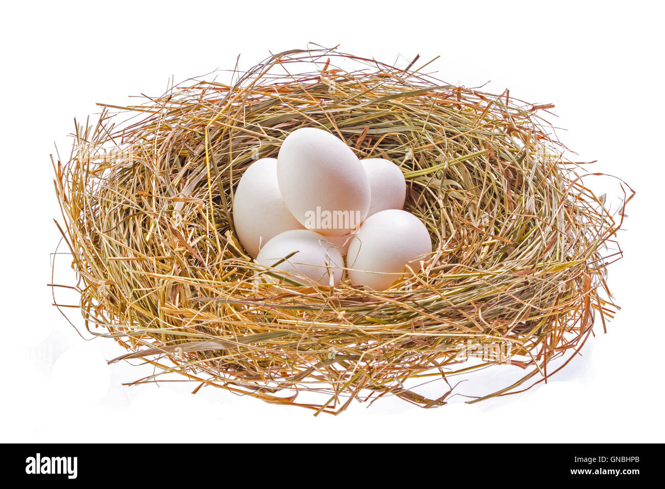 Nest with Easter eggs Stock Photo - Alamy